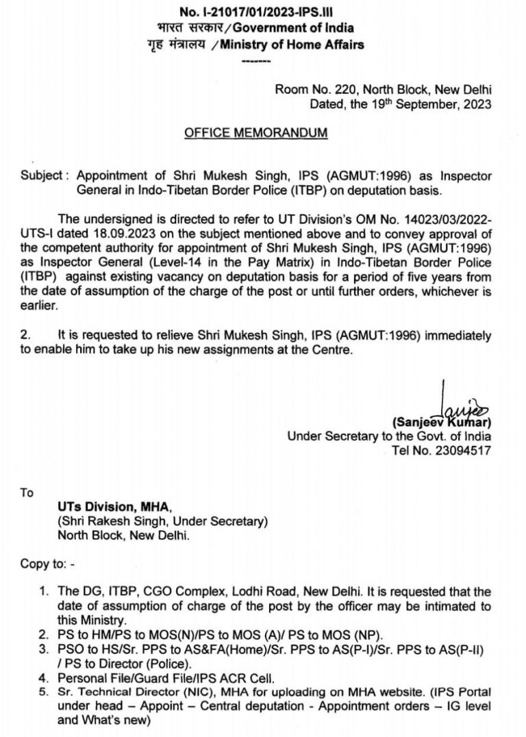 IPS Kuldeep Dwivedi Made DIG in CBI, IPS Mukesh Singh Appointed As IG, ITBP - https ...