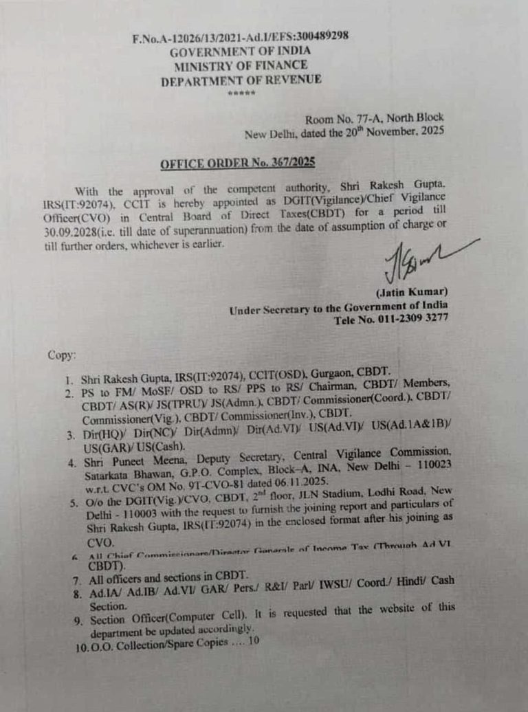 Who Is Senior IRS Rakesh Gupta? The Officer Appointed DGIT (Vigilance ...